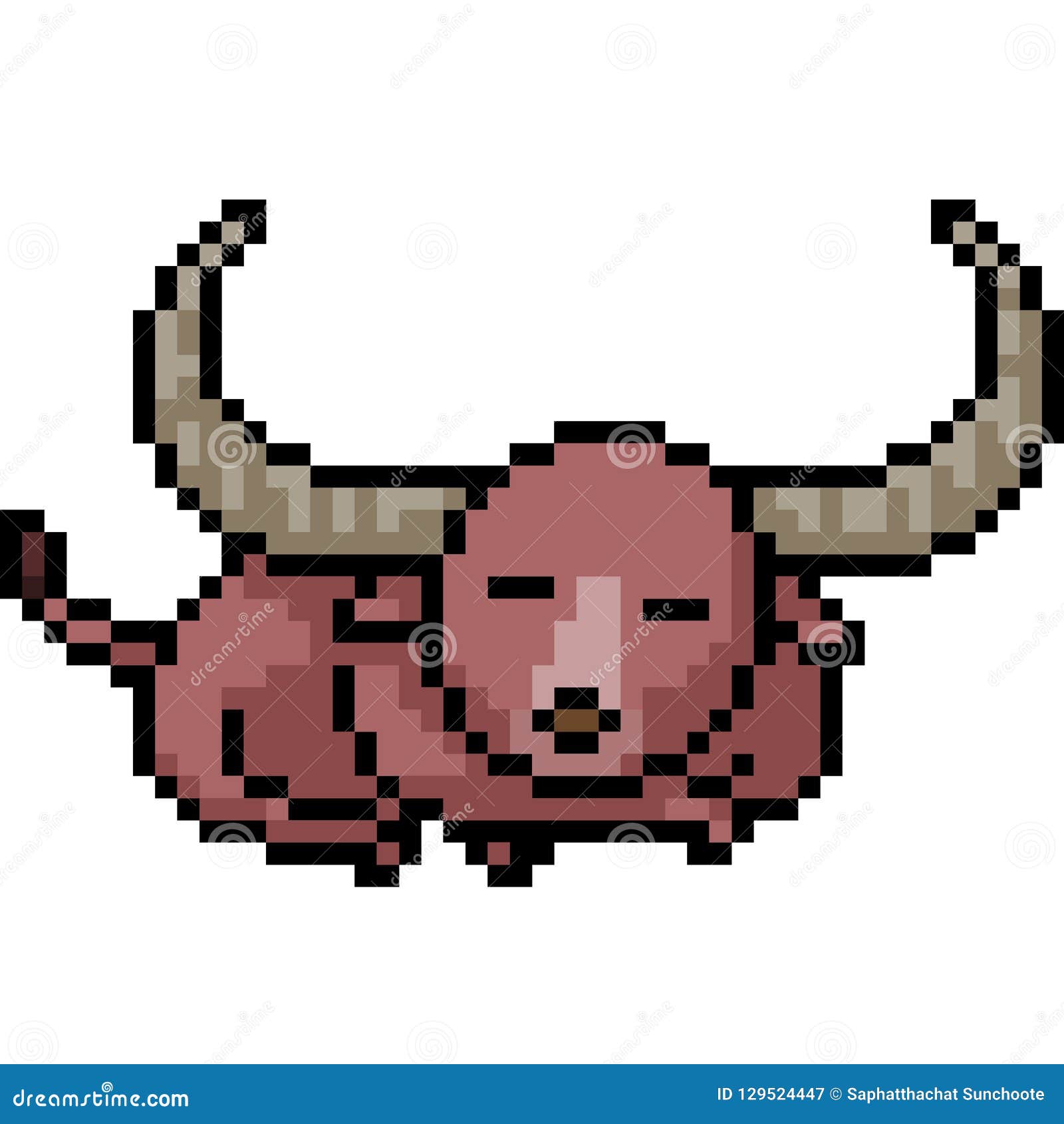 Vector Pixel Art Buffalo Sleep Stock Vector - Illustration of wild ...