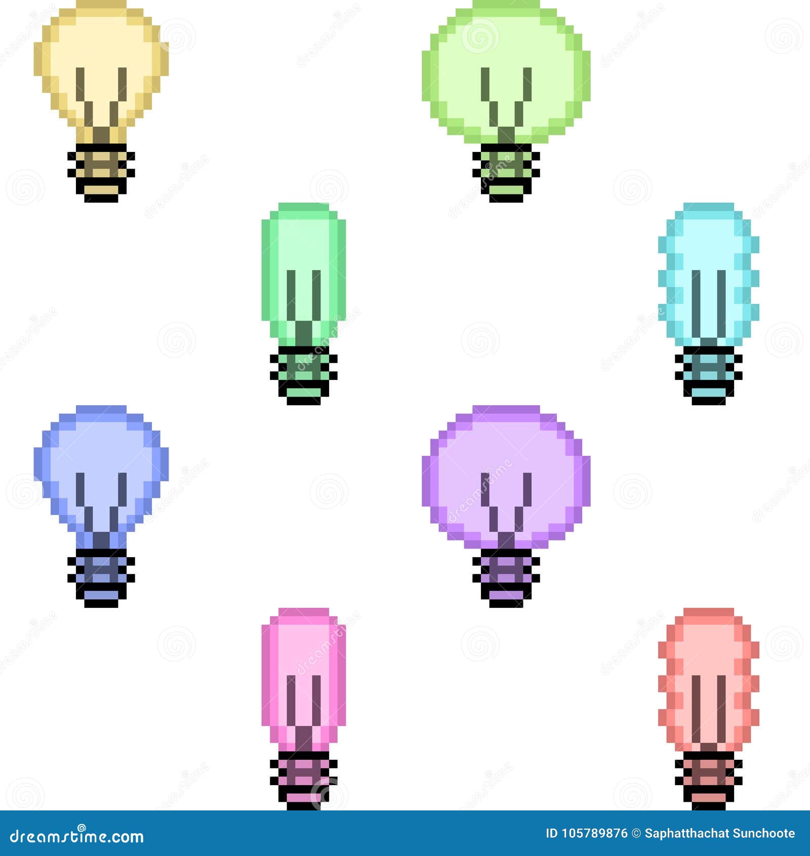 Vector Pixel Art Bulb Wallpaper Stock Vector - Illustration of repeat ...