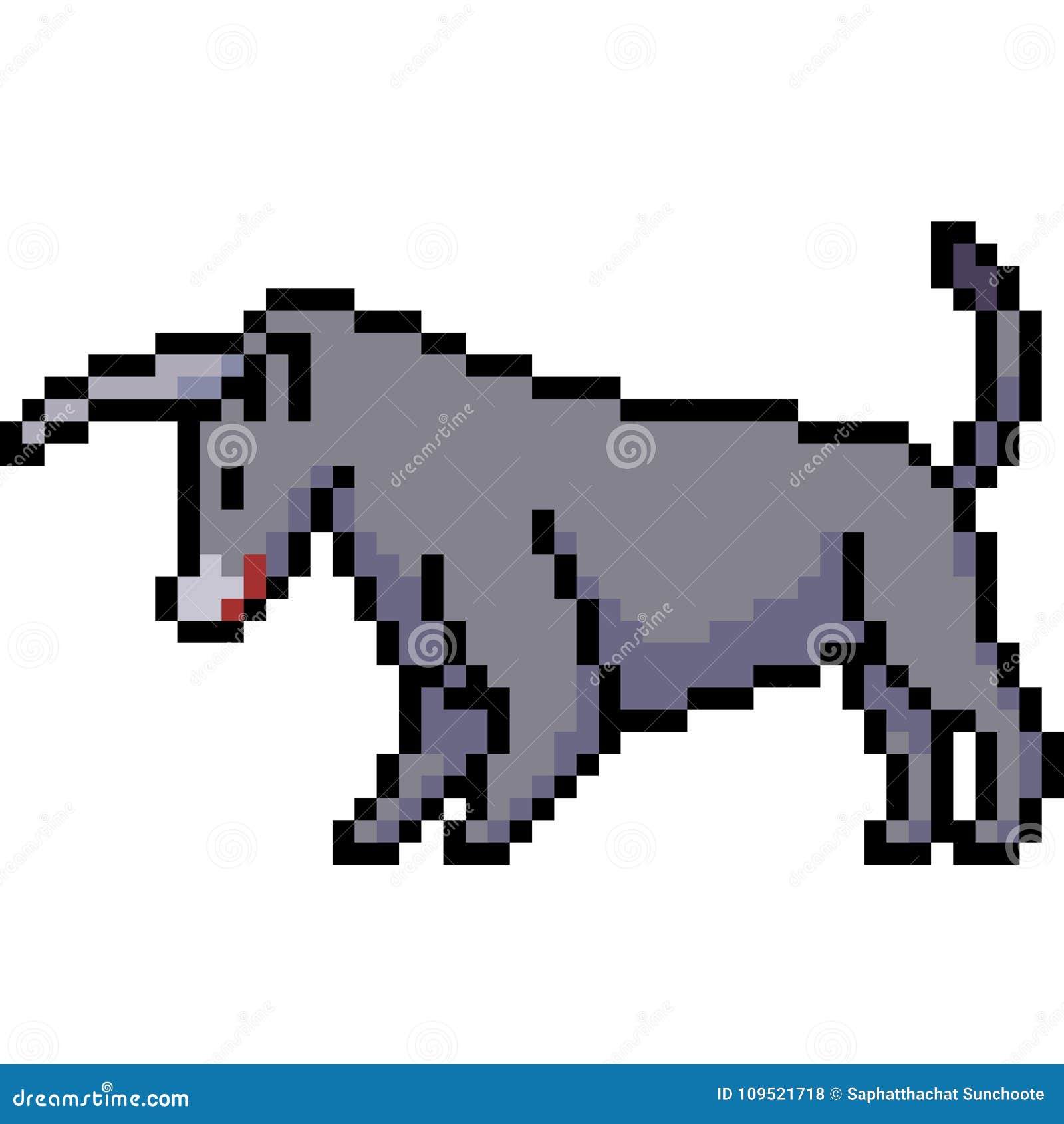 Pixel Art Of Red Bull Rise Vector Illustration | CartoonDealer.com ...