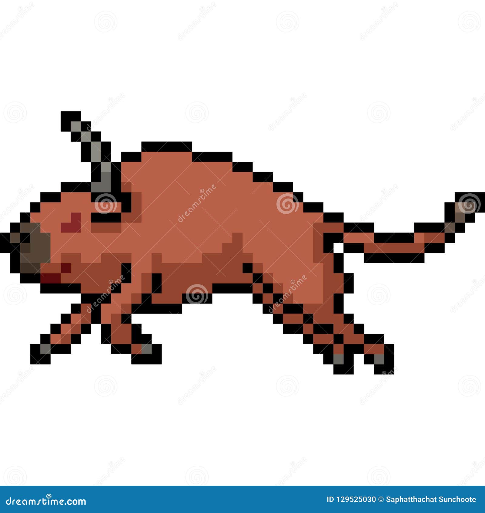 Vector pixel art bull run stock vector. Illustration of smile - 129525030