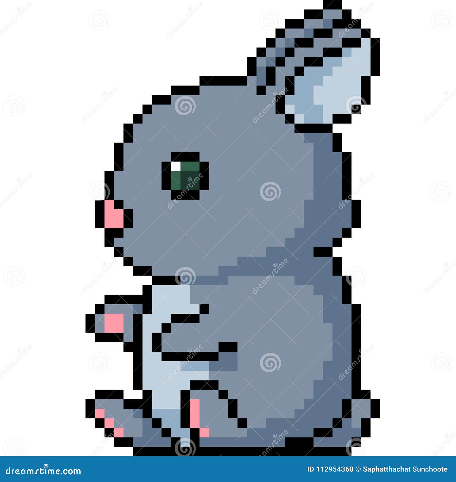 Vector pixel art bunny stock vector. Illustration of dark - 112954360