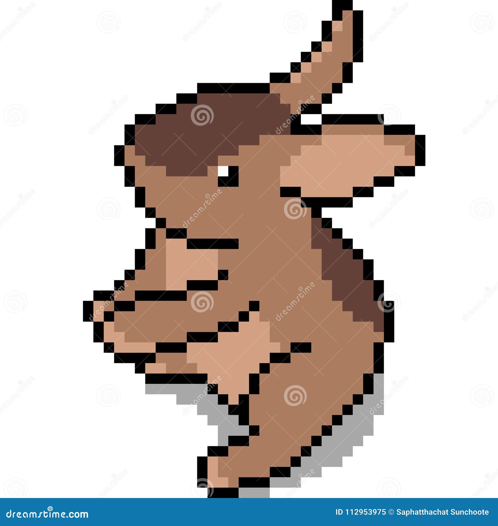 Vector pixel art bunny stock vector. Illustration of cute - 112953975