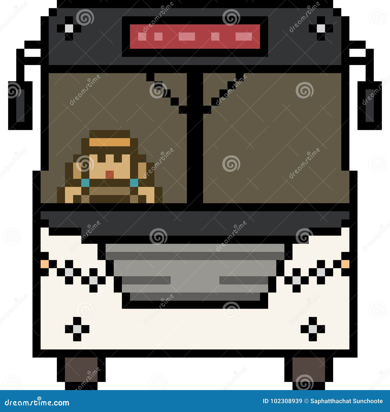 Vector pixel art bus front stock vector. Illustration of tour - 102308939