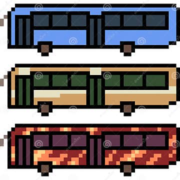 Vector pixel art bus stock vector. Illustration of public - 109520874