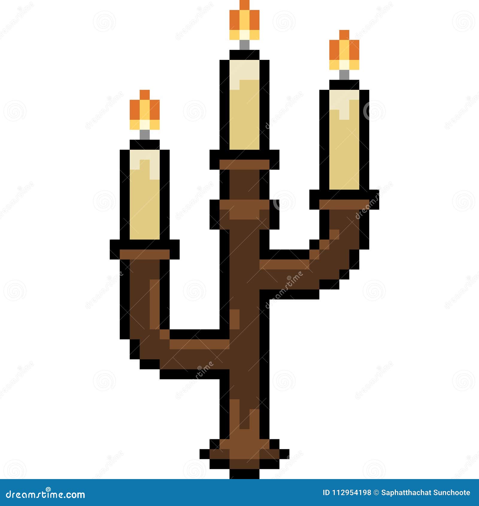 Vector pixel art candle stock vector. Illustration of pixel - 112954198