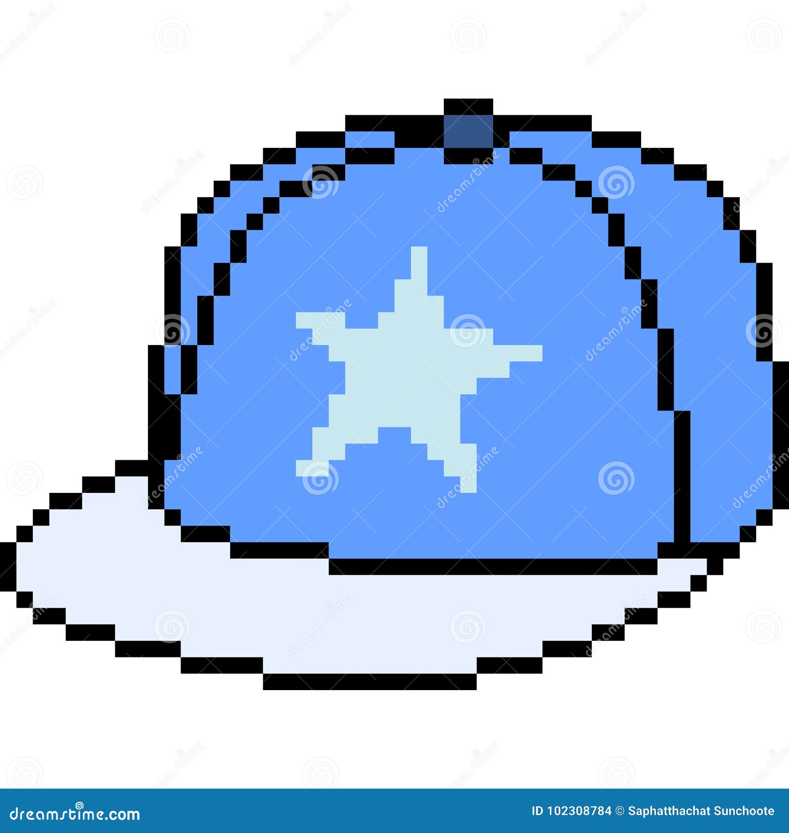 Vector pixel art cap stock vector. Illustration of vector - 102308784