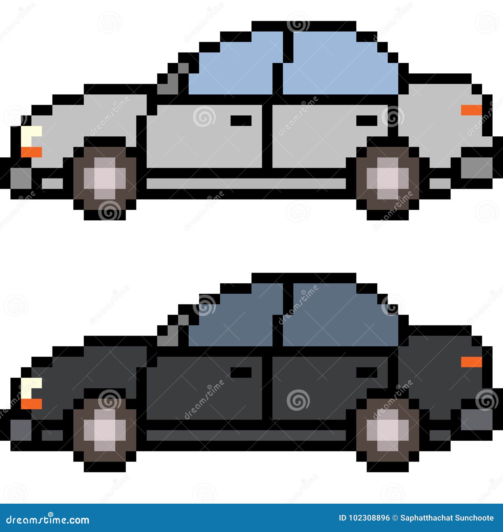 Vector pixel art car stock vector. Illustration of tire - 102308896