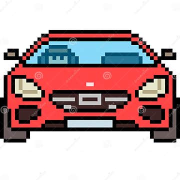 Vector pixel art car front stock vector. Illustration of cartoon ...