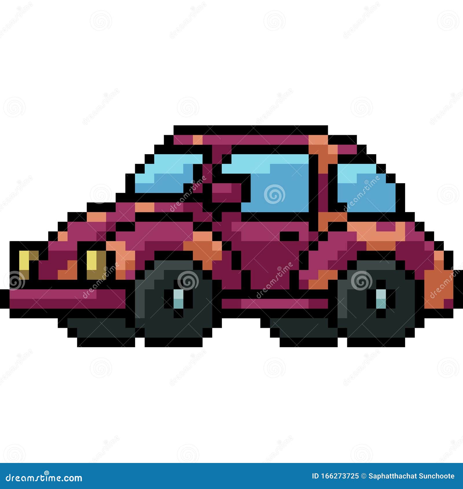 Vector pixel art car stock vector. Illustration of doodle - 166273725