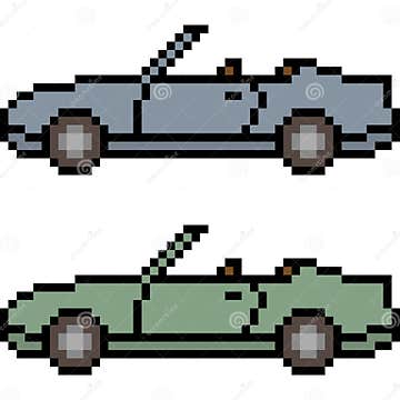 Vector pixel art car stock vector. Illustration of side - 102308936