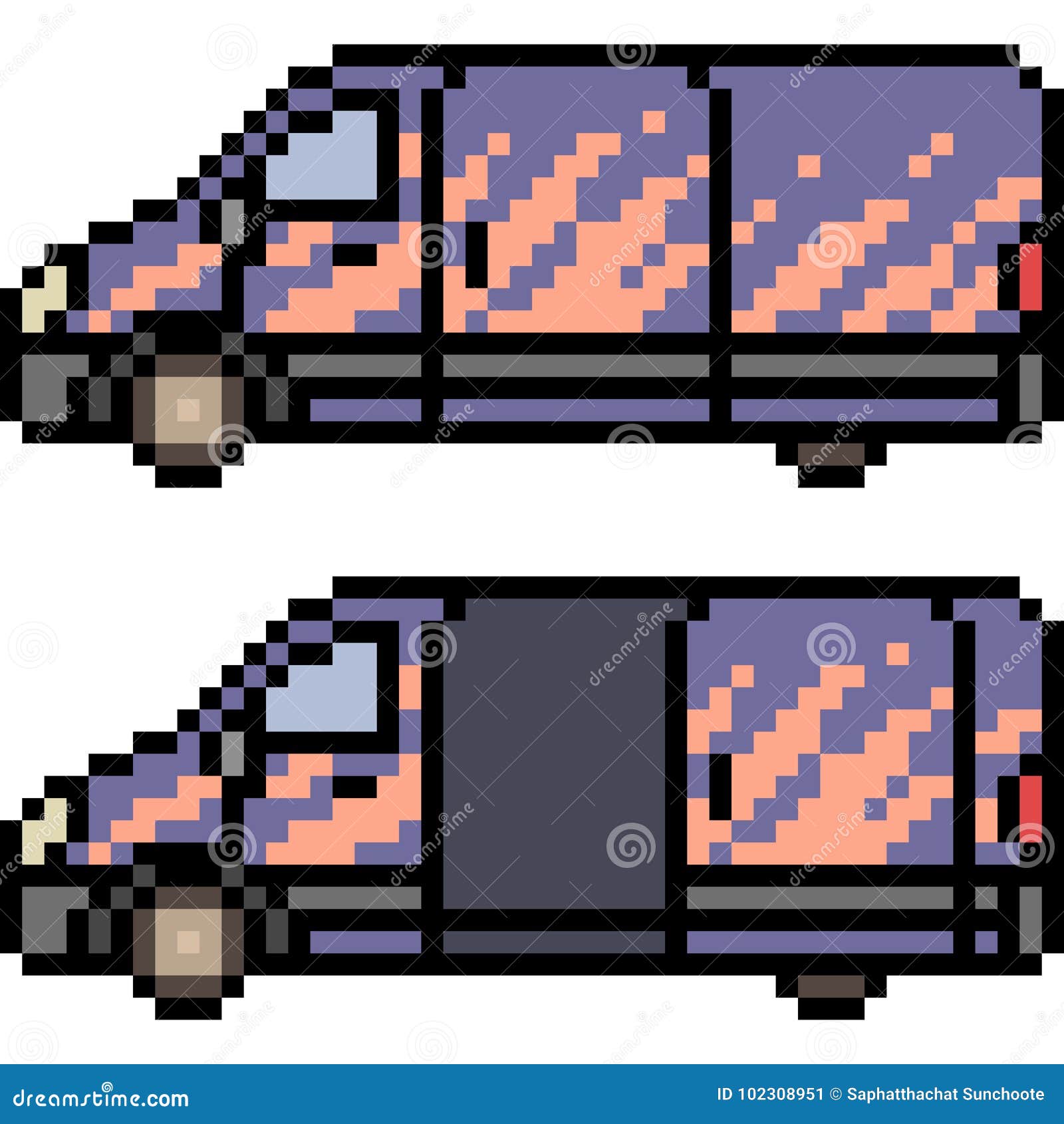 Vector pixel art car stock vector. Illustration of side - 102308951 Vector pixel art car stock vector. Illustration of side - 102308951