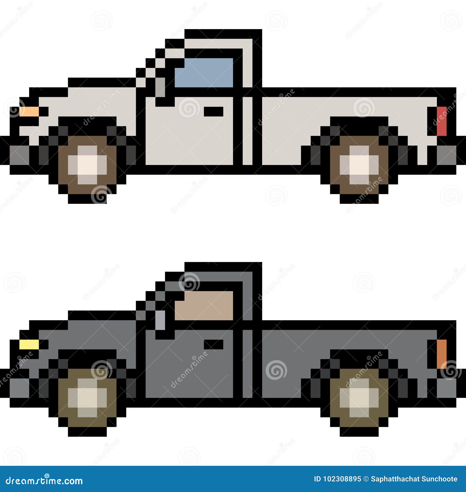 Vector pixel art car stock vector. Illustration of road - 102308895