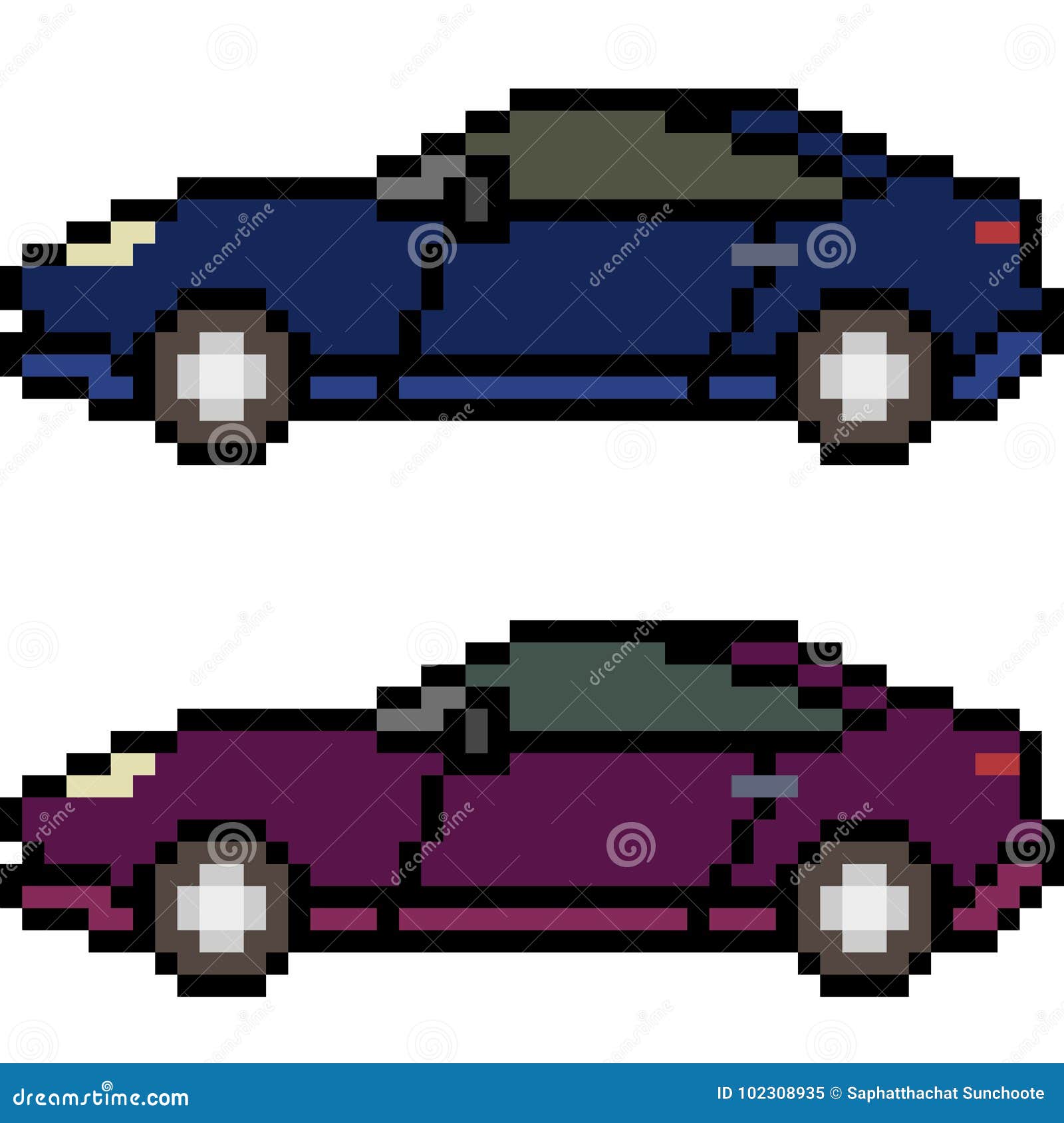 Vector pixel art car stock vector. Illustration of isolated - 102308935 Vector pixel art car stock vector. Illustration of isolated - 102308935