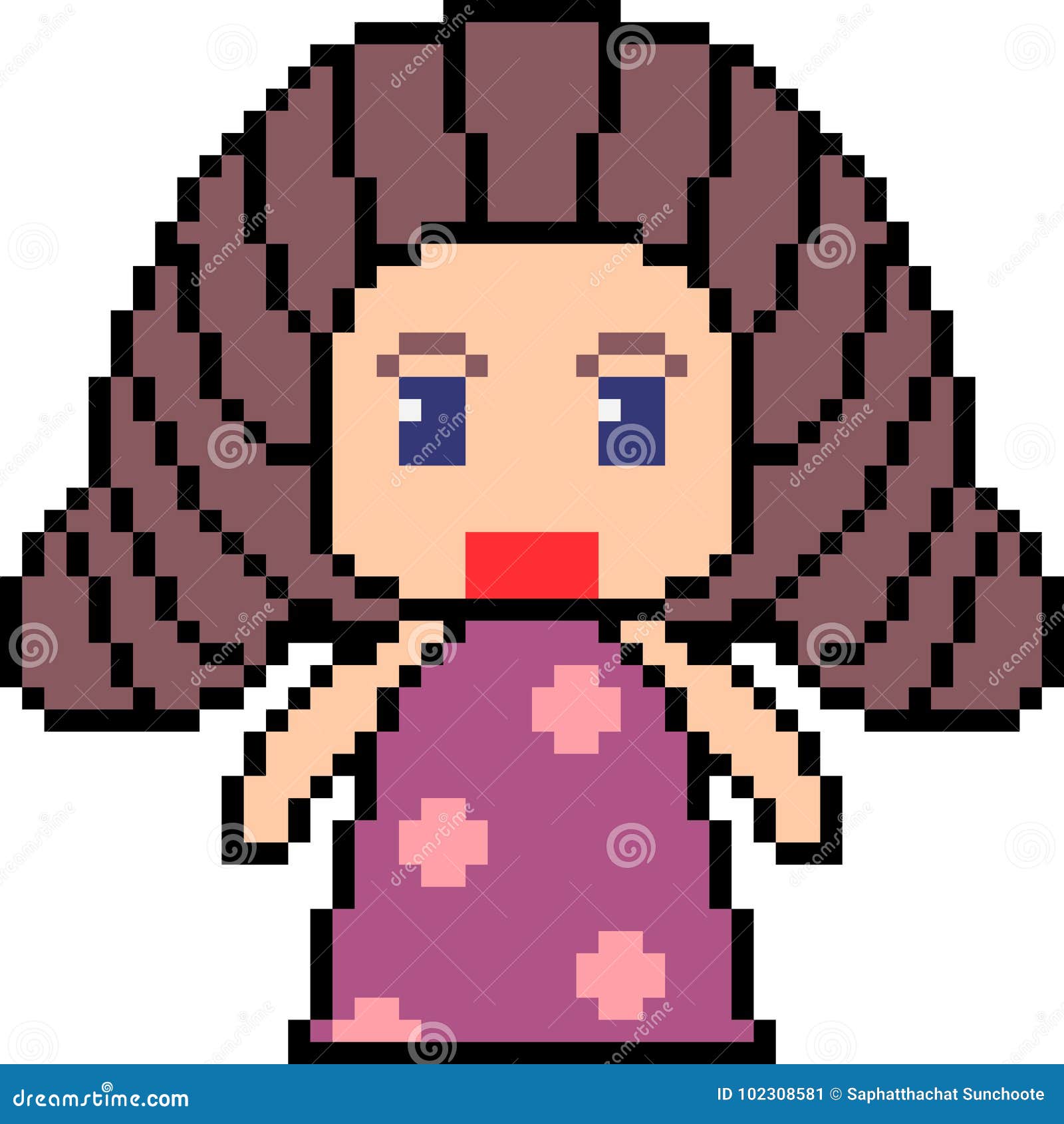 Vector Pixel Art Dreadlock Kid Stock Vector - Illustration of white ...