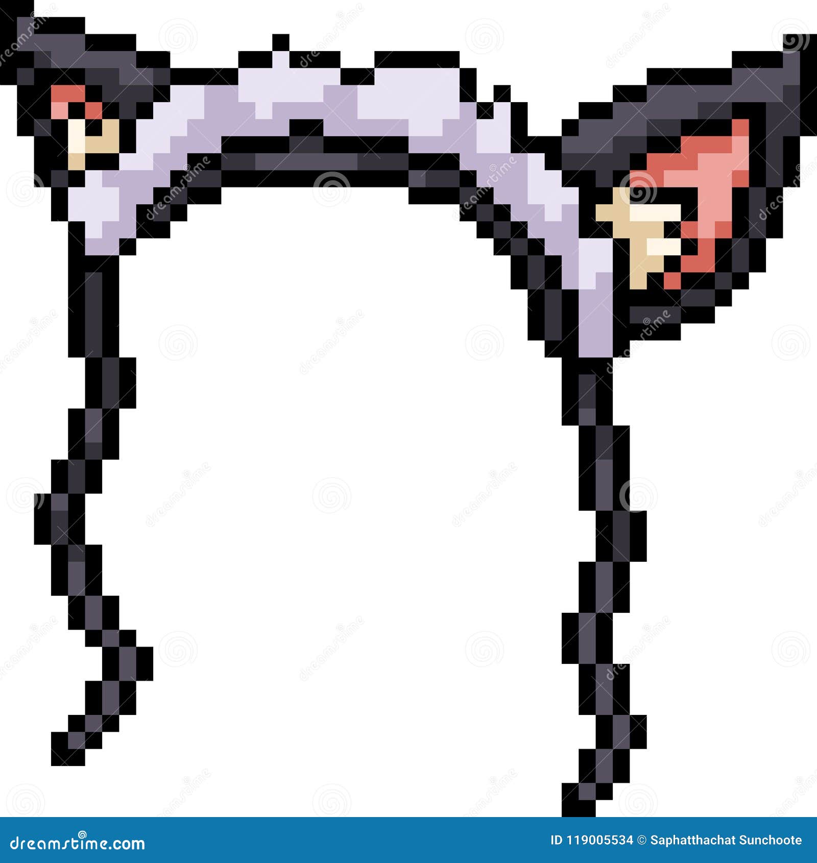 Vector pixel art cat ear stock vector. Illustration of headband - 119005534