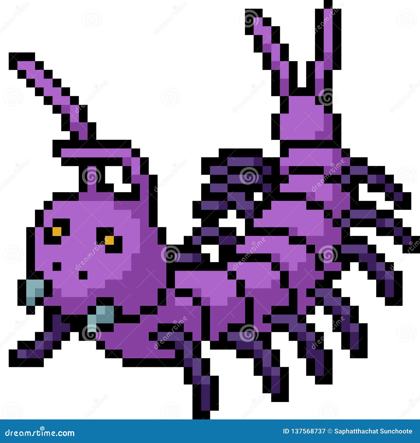 Vector pixel art centipede stock vector. Illustration of pixel - 137568737