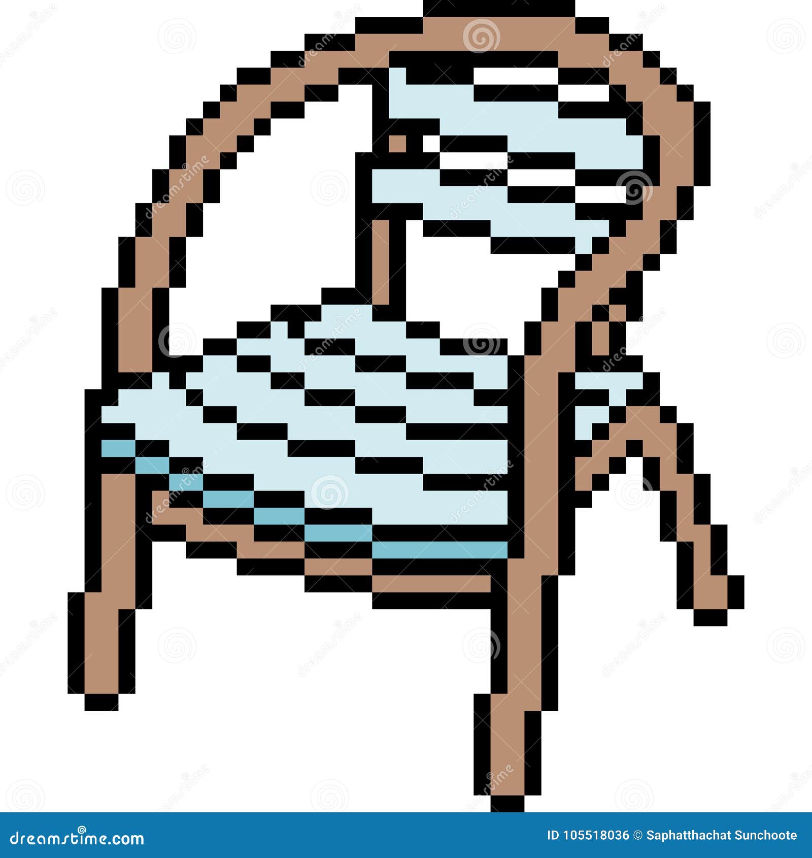 Vector pixel art chair stock vector. Illustration of tongue - 105518036