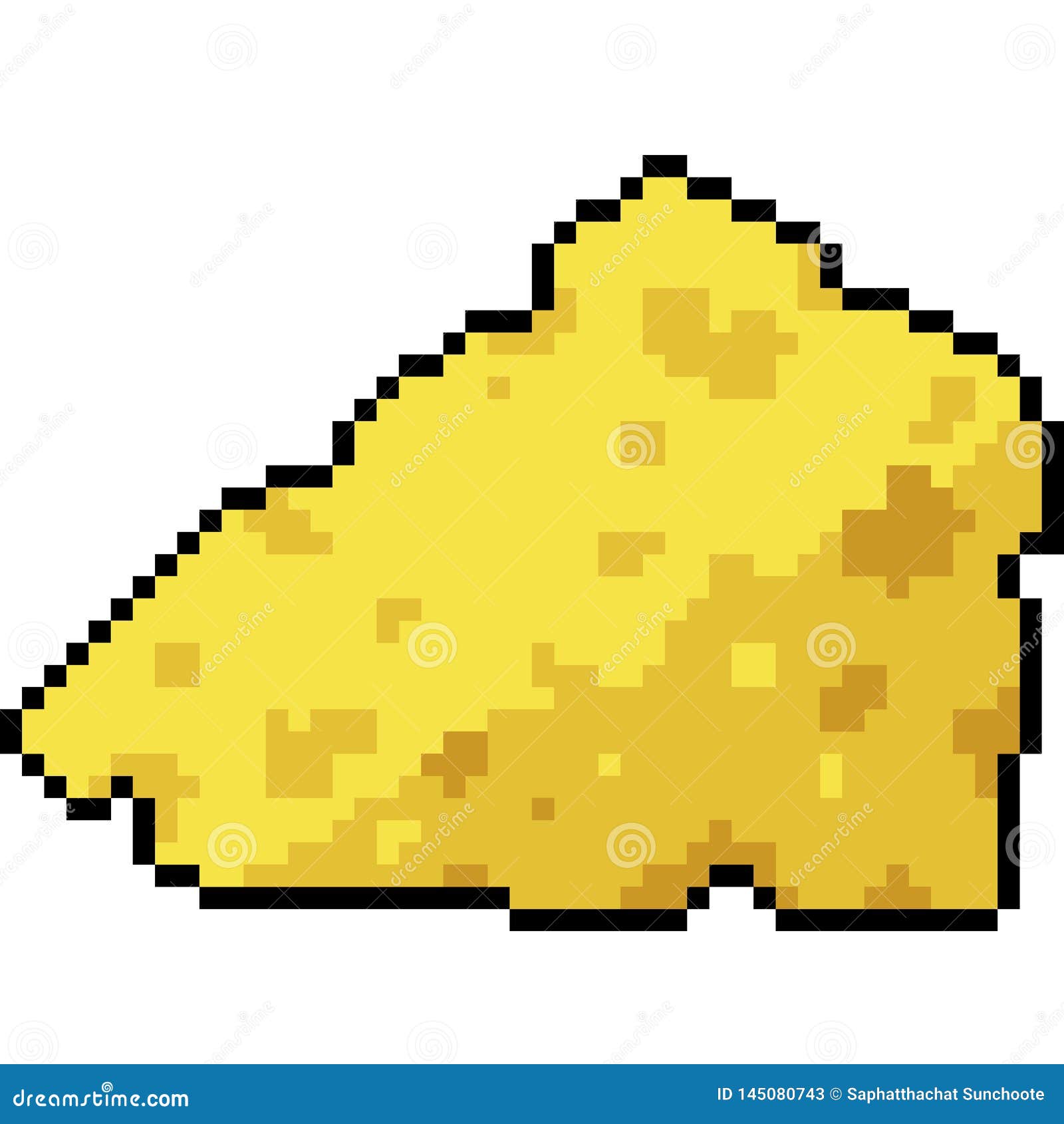 Vector Pixel Art Cheese Piece Stock Vector - Illustration of cheese ...