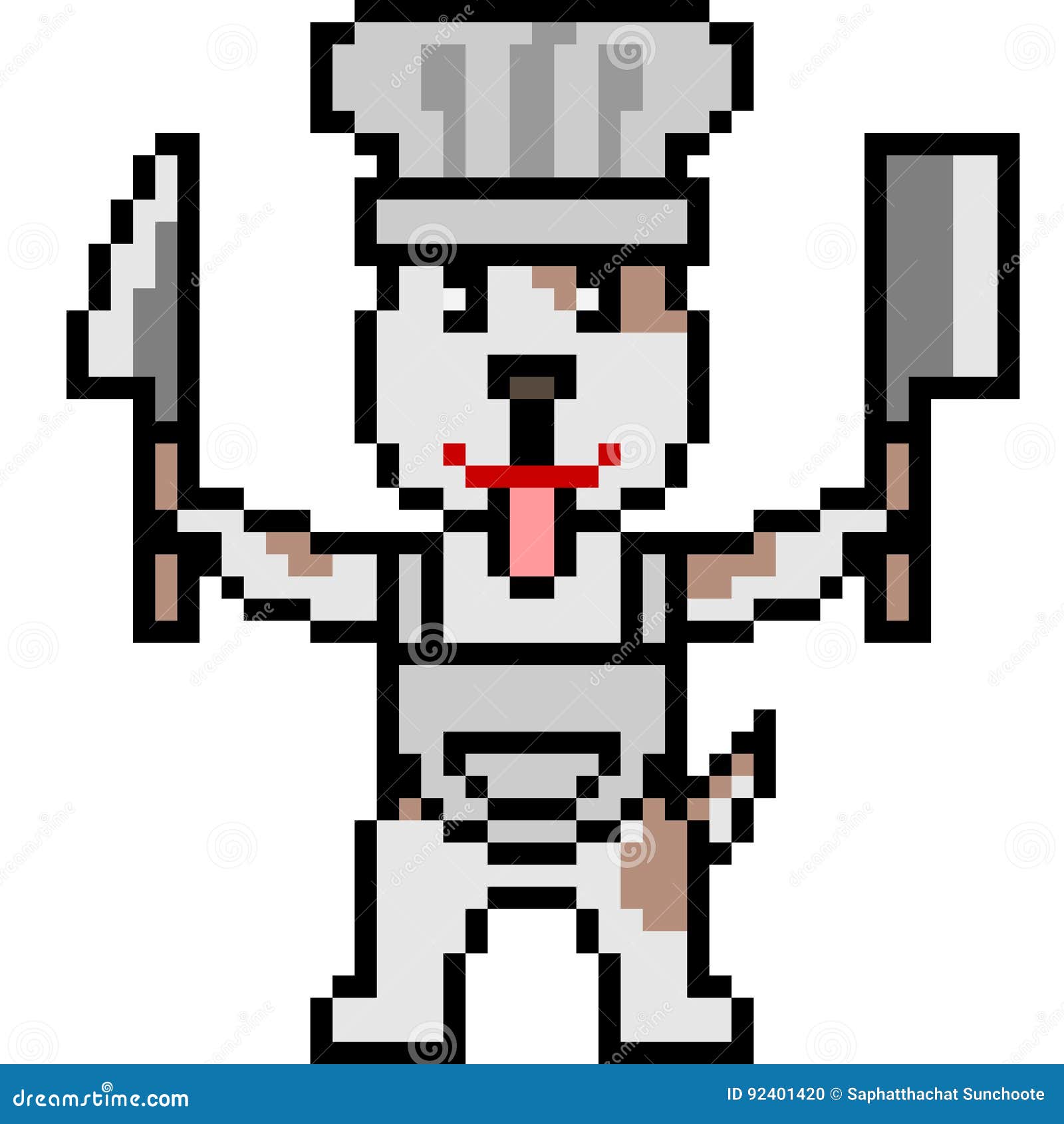 Pixel Art Chef Character Sprite Animation For Retro Computer Platform ...