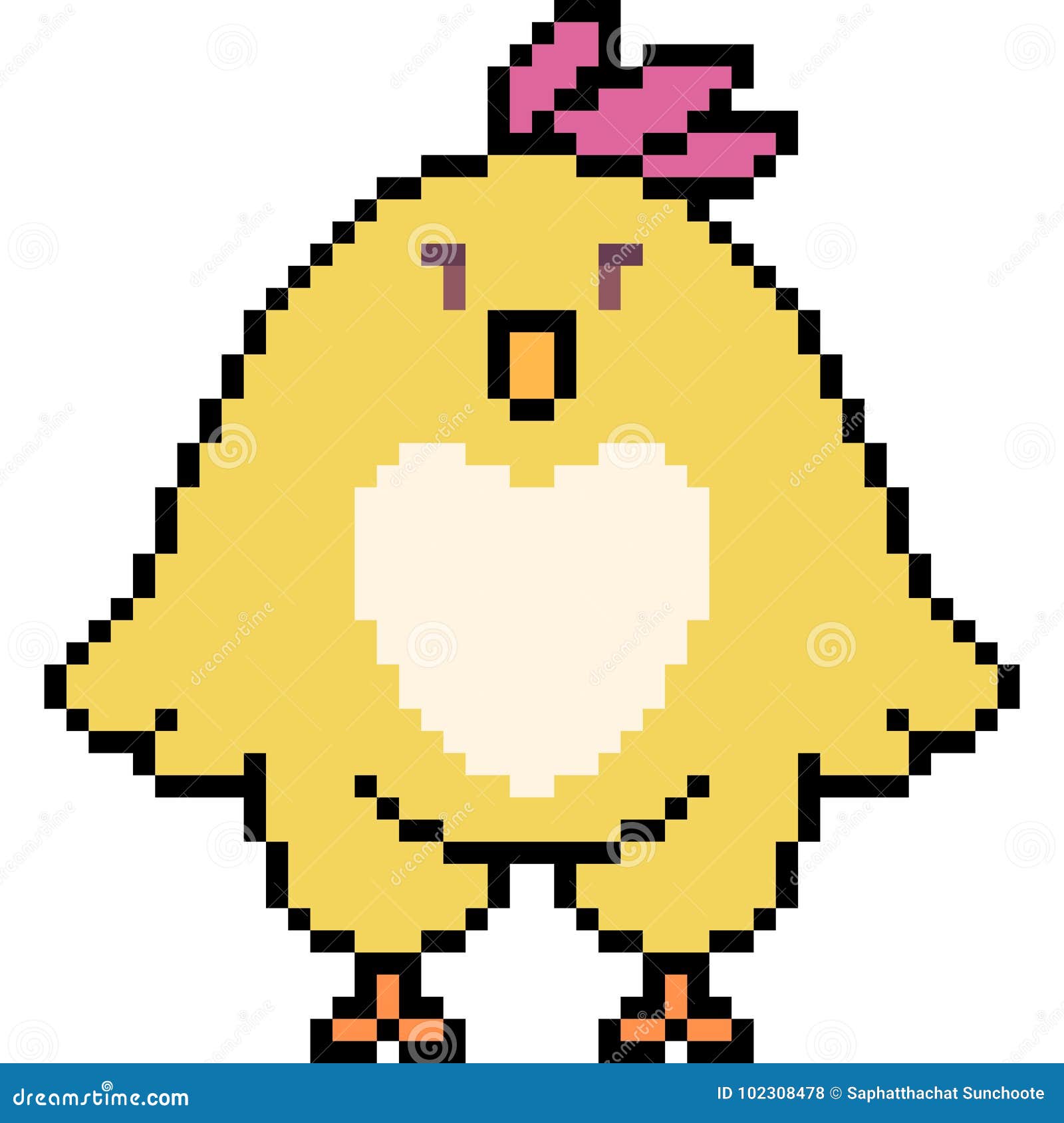 Pixel Art Chick. Farm Animal For Game Design Vector Illustration ...