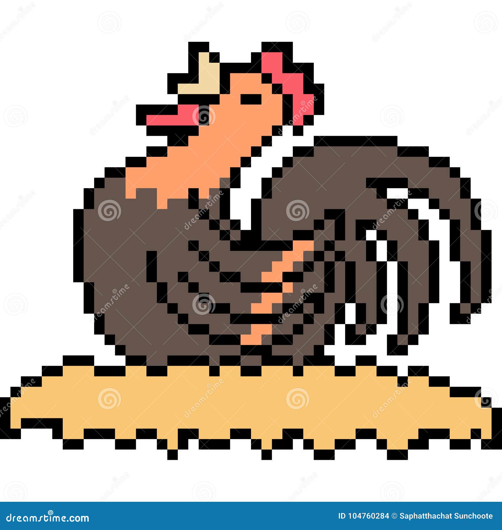 Vector pixel art chicken stock vector. Illustration of pixel - 104760284