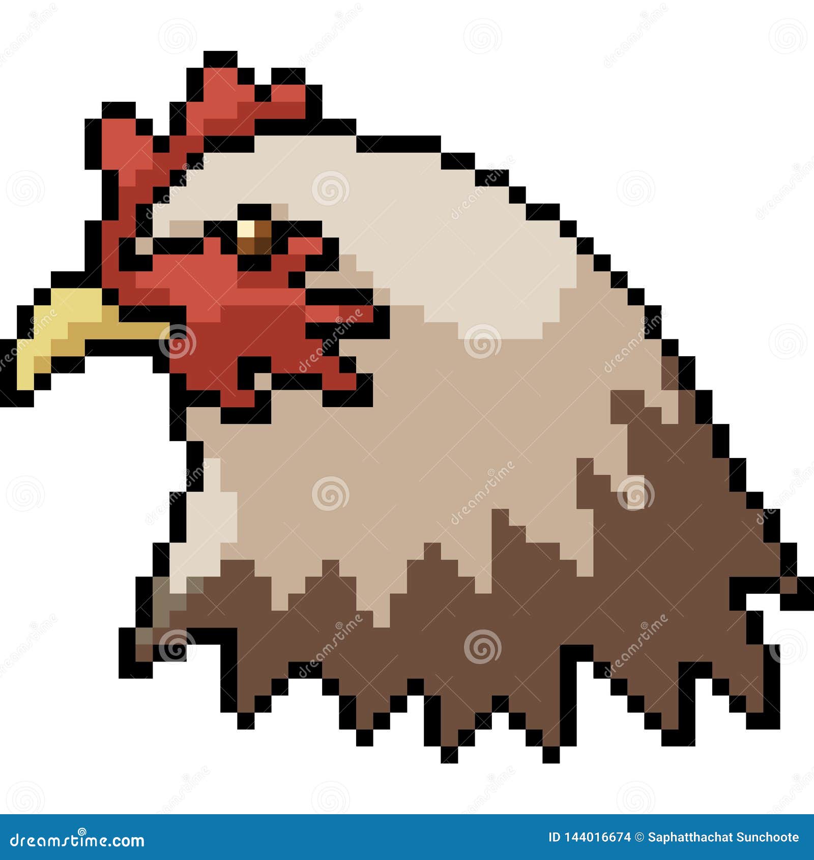 Vector pixel art chicken stock vector. Illustration of cute - 144016674