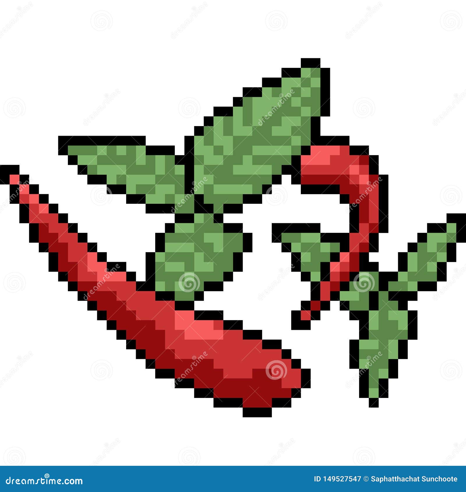 Vector Pixel Art Chili Spices Stock Vector - Illustration of cartoon ...