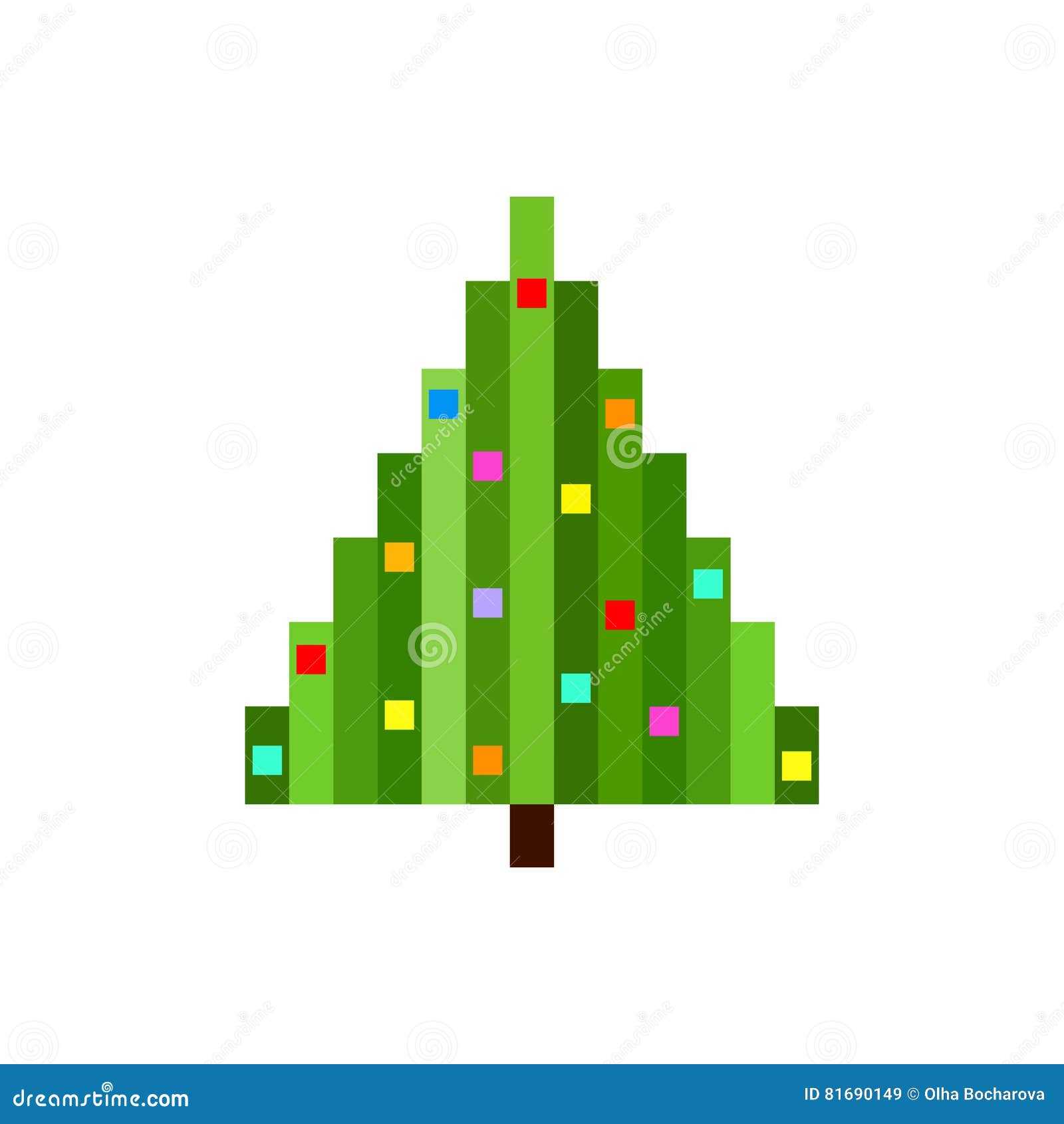 Vector Pixel Art Christmas Tree. Stock Vector - Illustration of ...