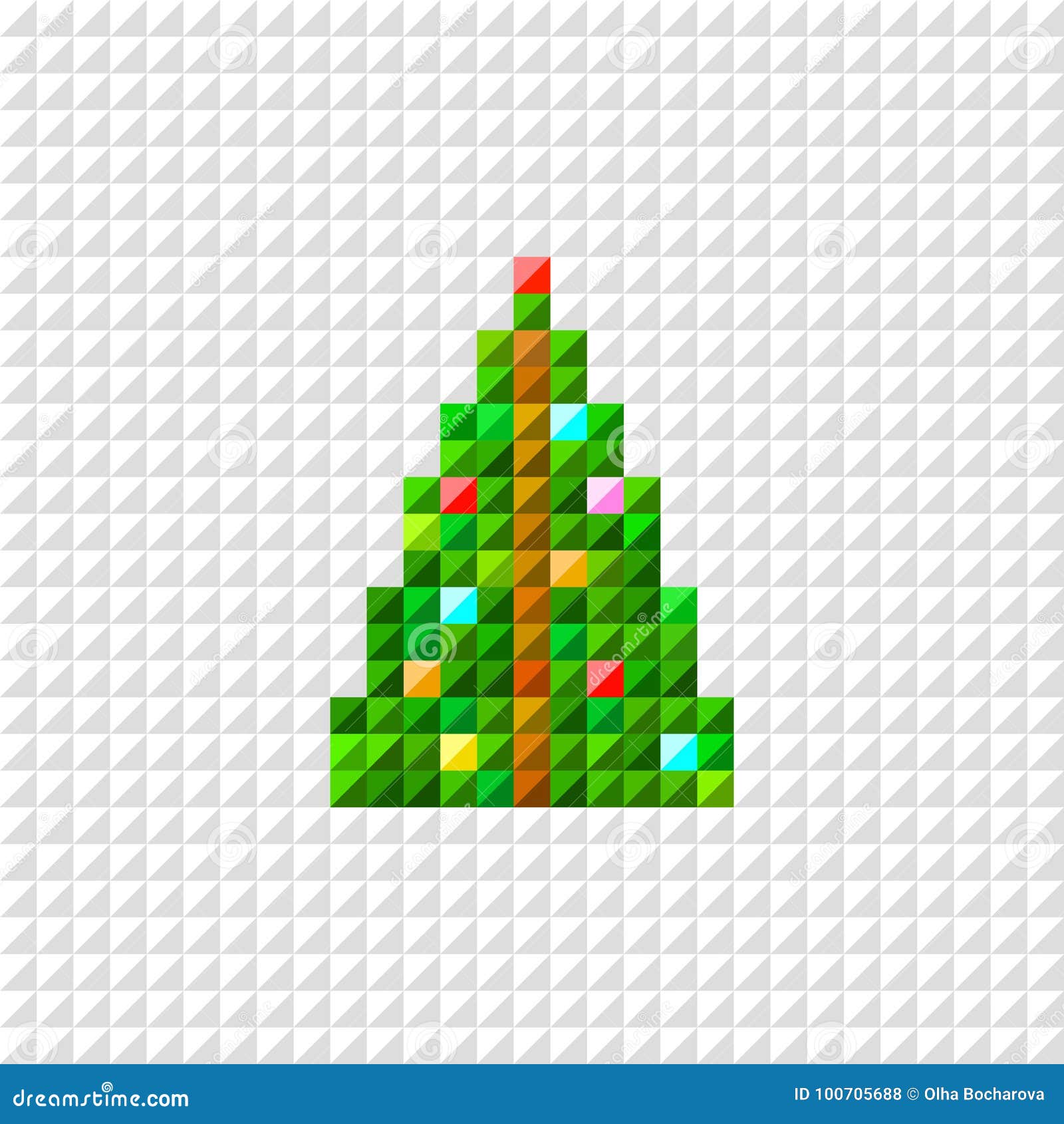 Vector Pixel Art Christmas Tree. Stock Vector - Illustration of spruce ...