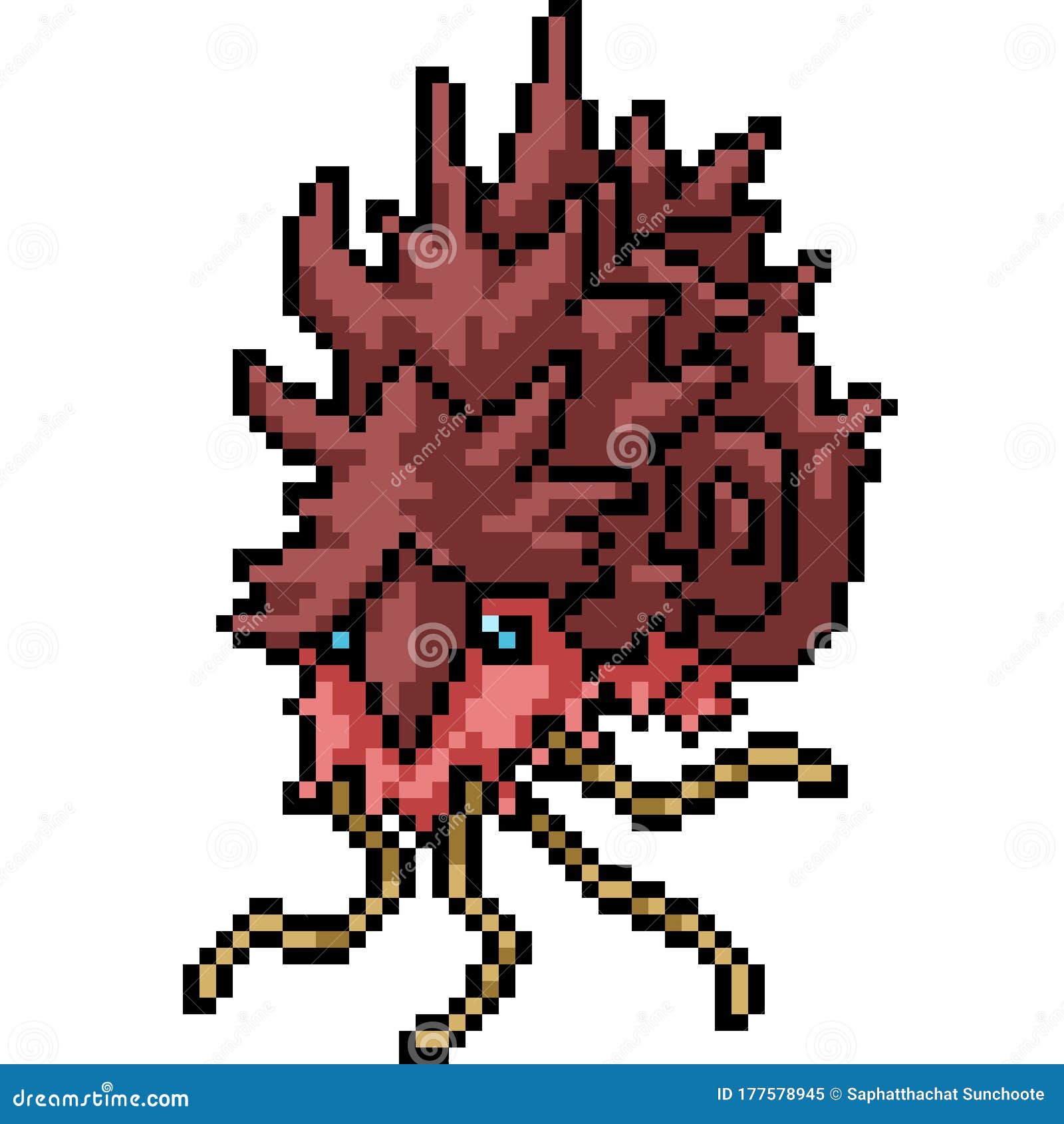 Vector pixel art monster stock vector. Illustration of doodle - 177578945