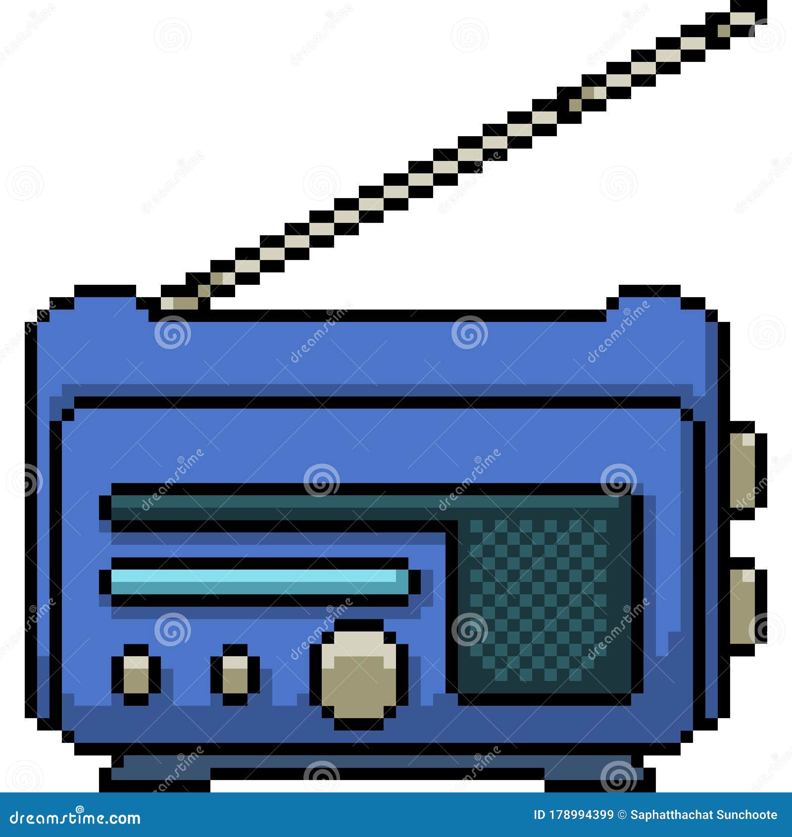 Vector Pixel Art Classic Radio Stock Vector - Illustration of cute ...