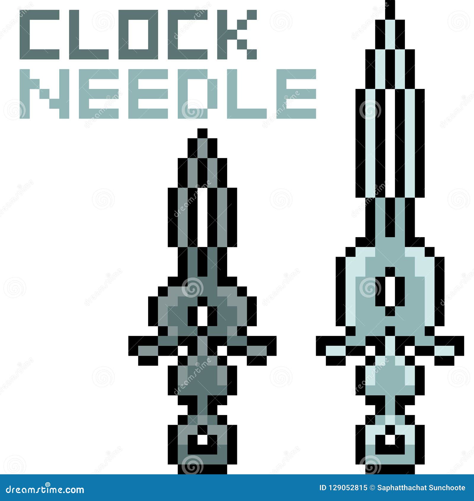 Vector Pixel Art Clock Needle Stock Vector - Illustration of shot ...