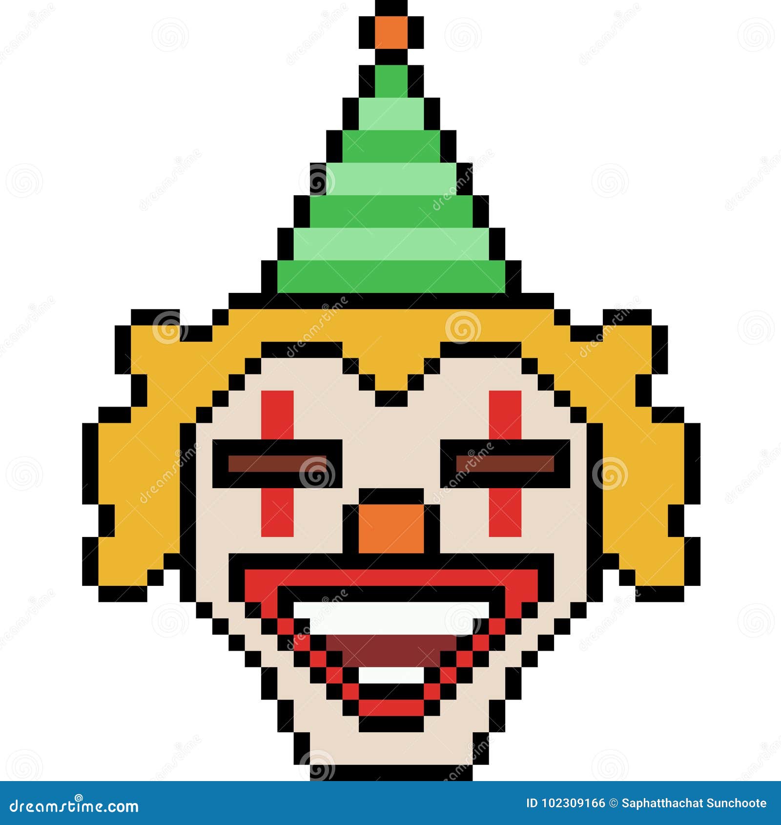 Vector pixel art clown stock vector. Illustration of funny - 102309166