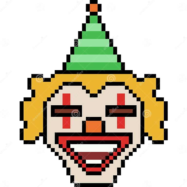 Vector pixel art clown stock vector. Illustration of funny - 102309166