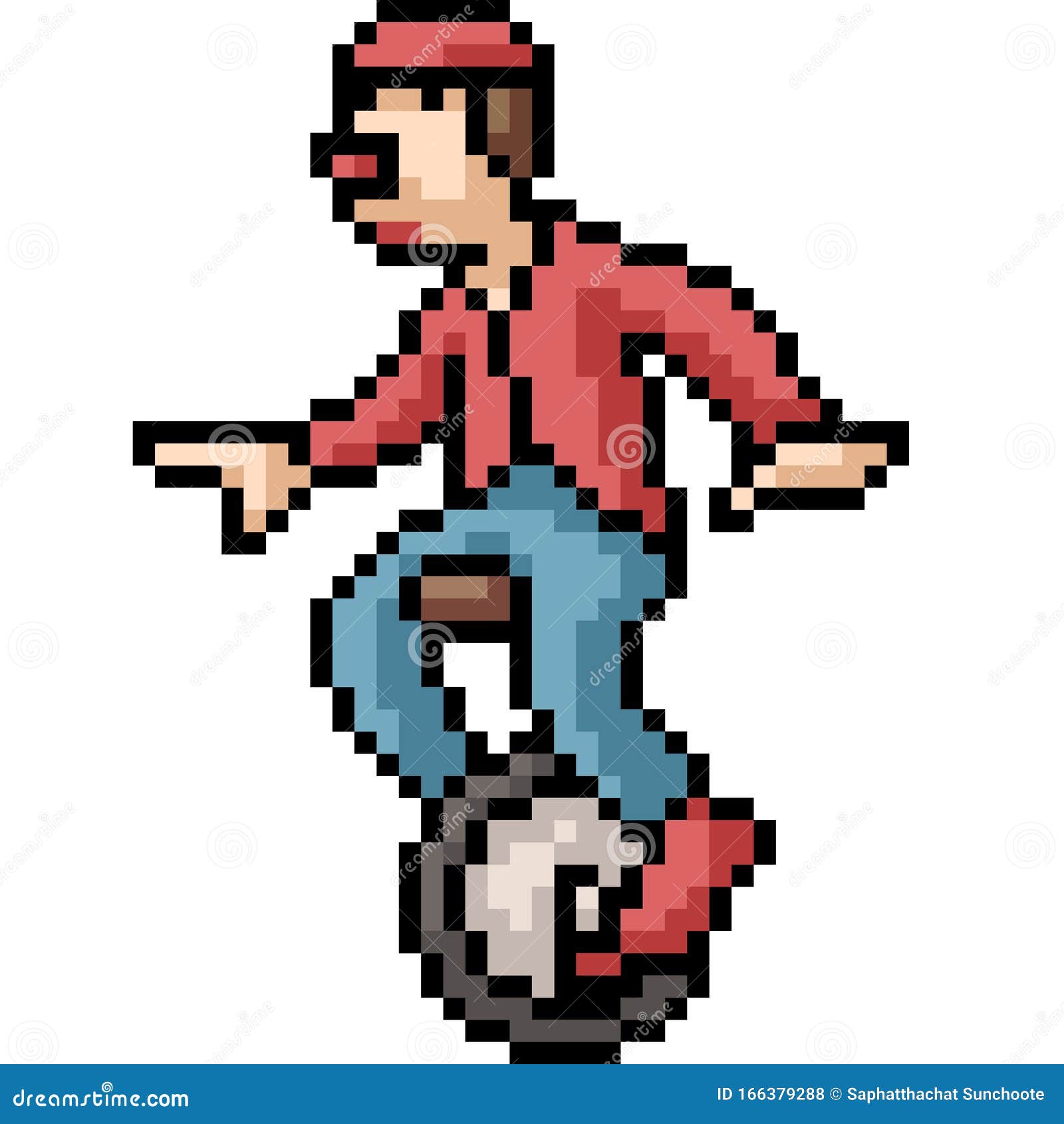 Vector pixel art clown stock vector. Illustration of isolated - 166379288