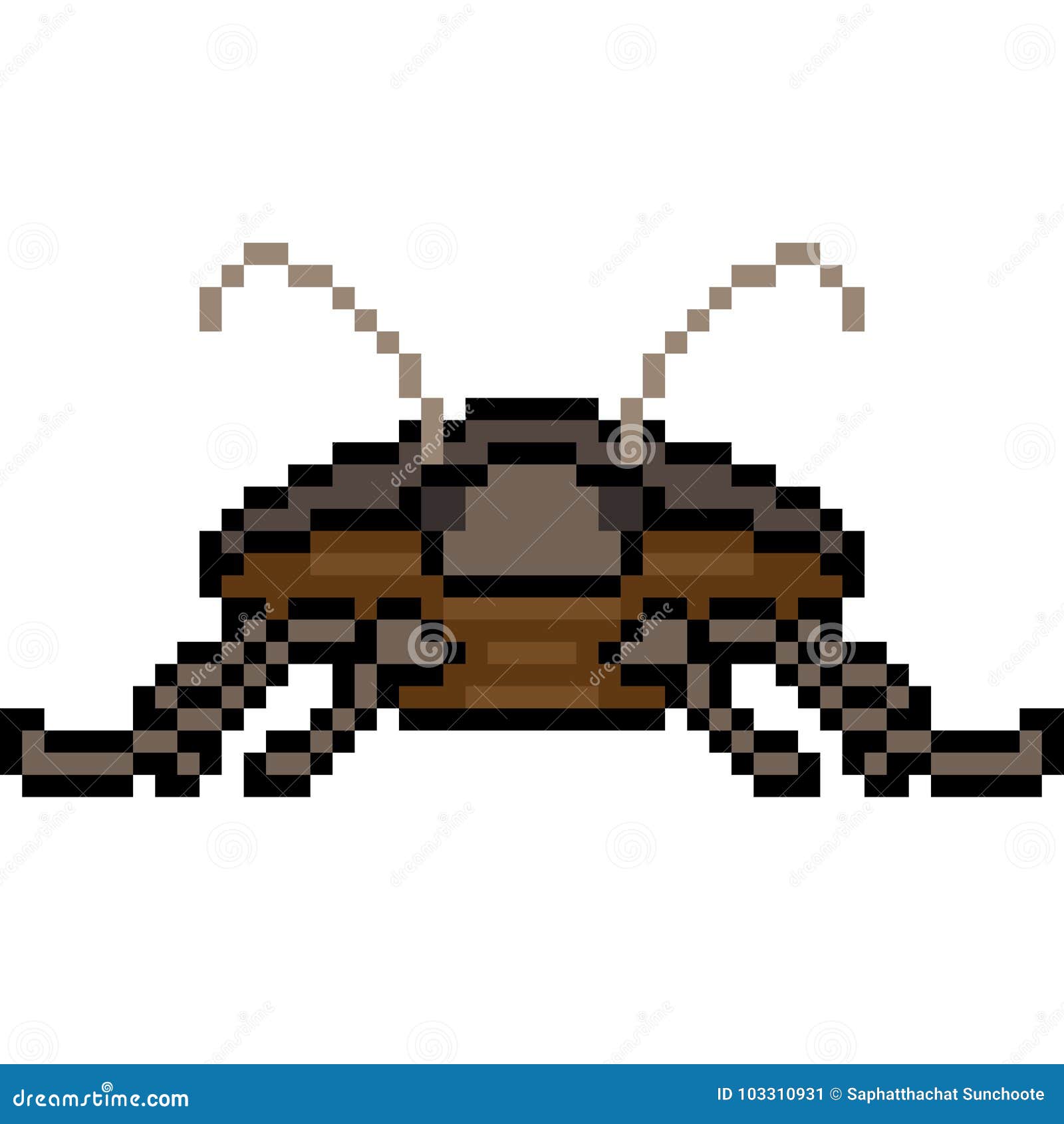 Vector pixel art cockroach stock vector. Illustration of insect - 103310931