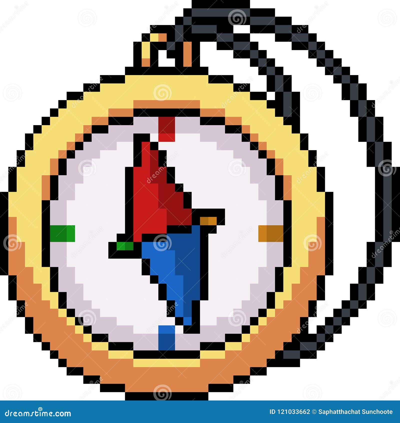 Pixel Art Compass Illustration Vector For Game Design | CartoonDealer ...