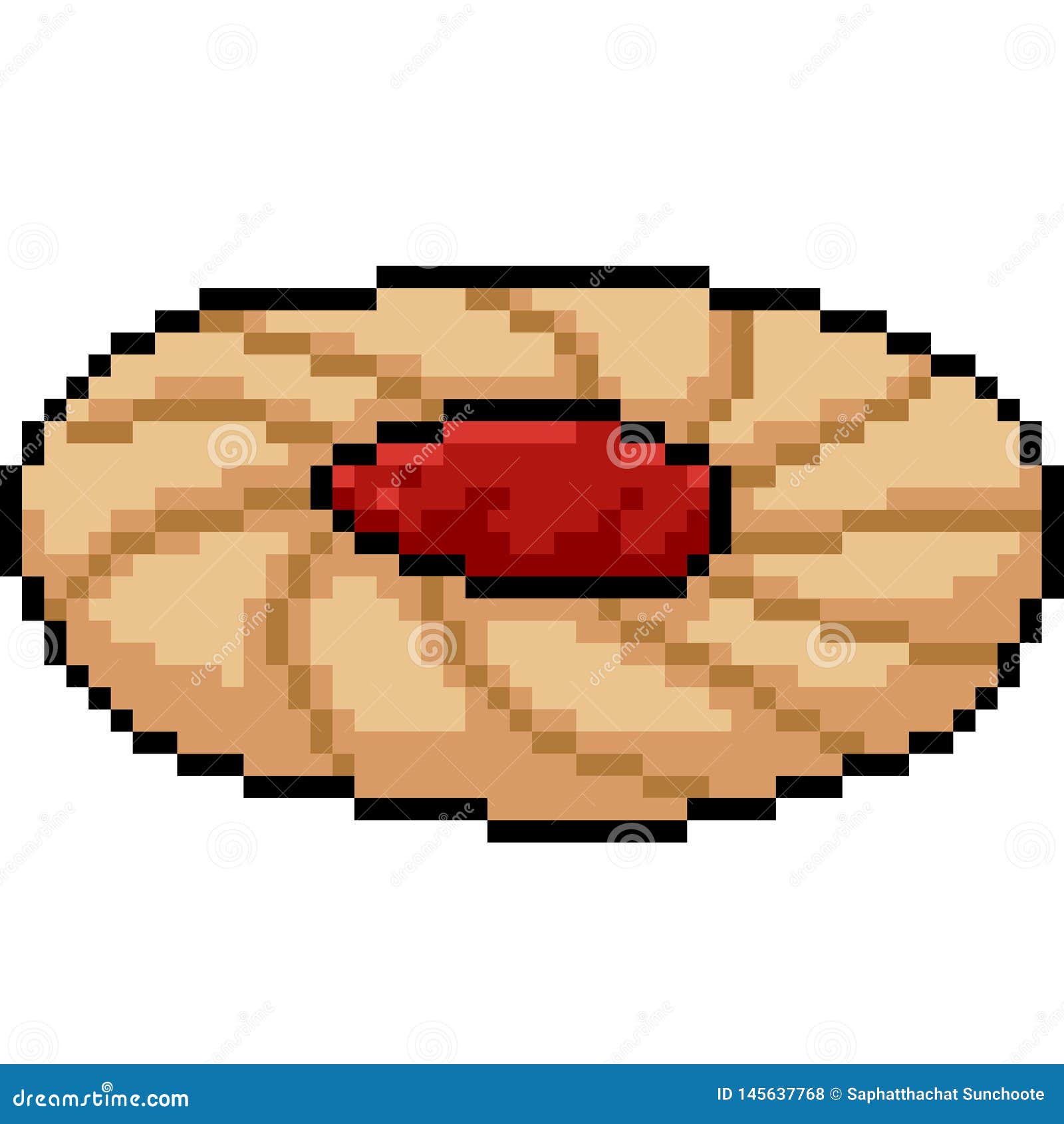 Vector pixel art cookie stock vector. Illustration of snack - 145637768