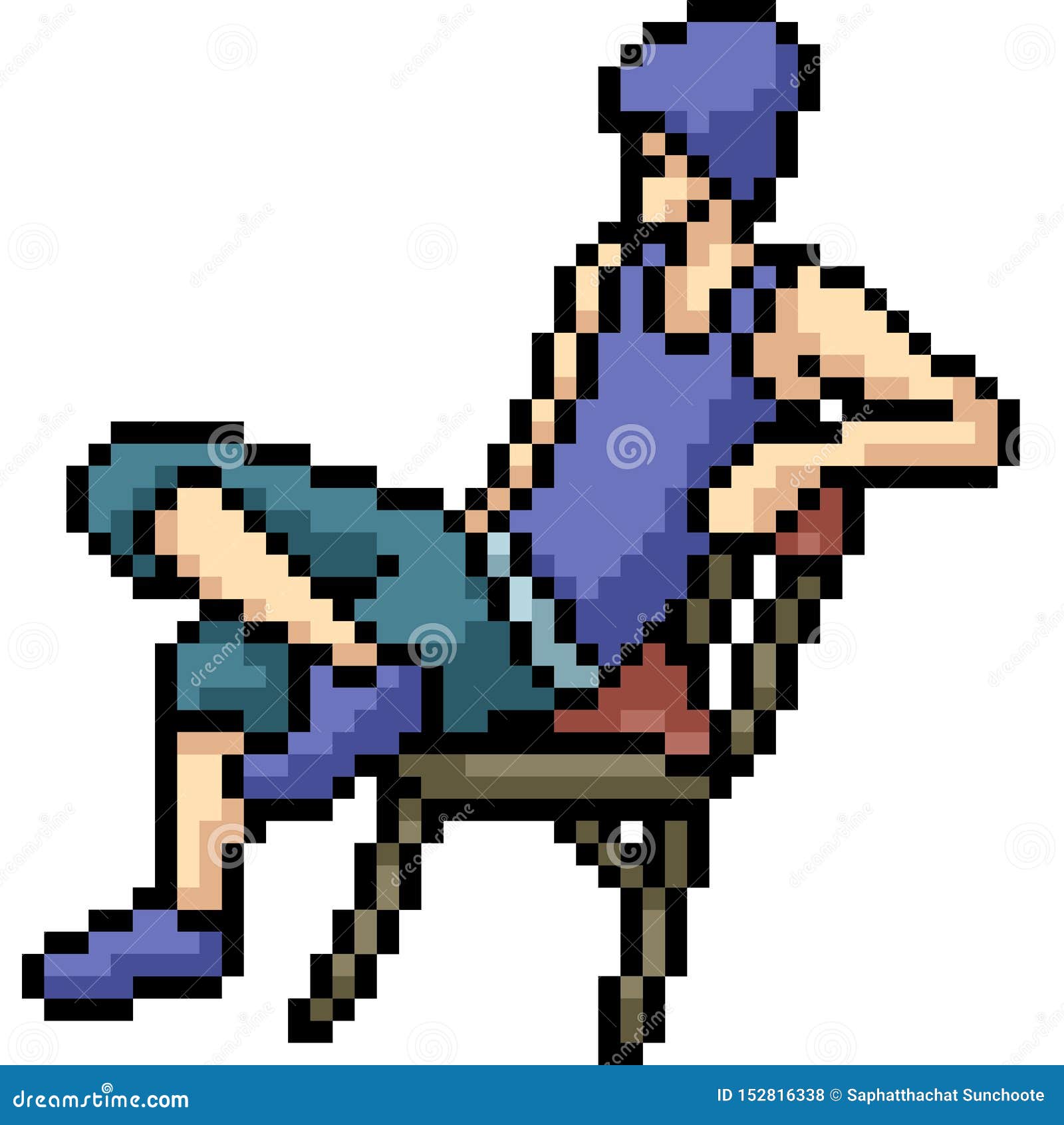 Vector pixel art cool man stock vector. Illustration of doodle - 152816338