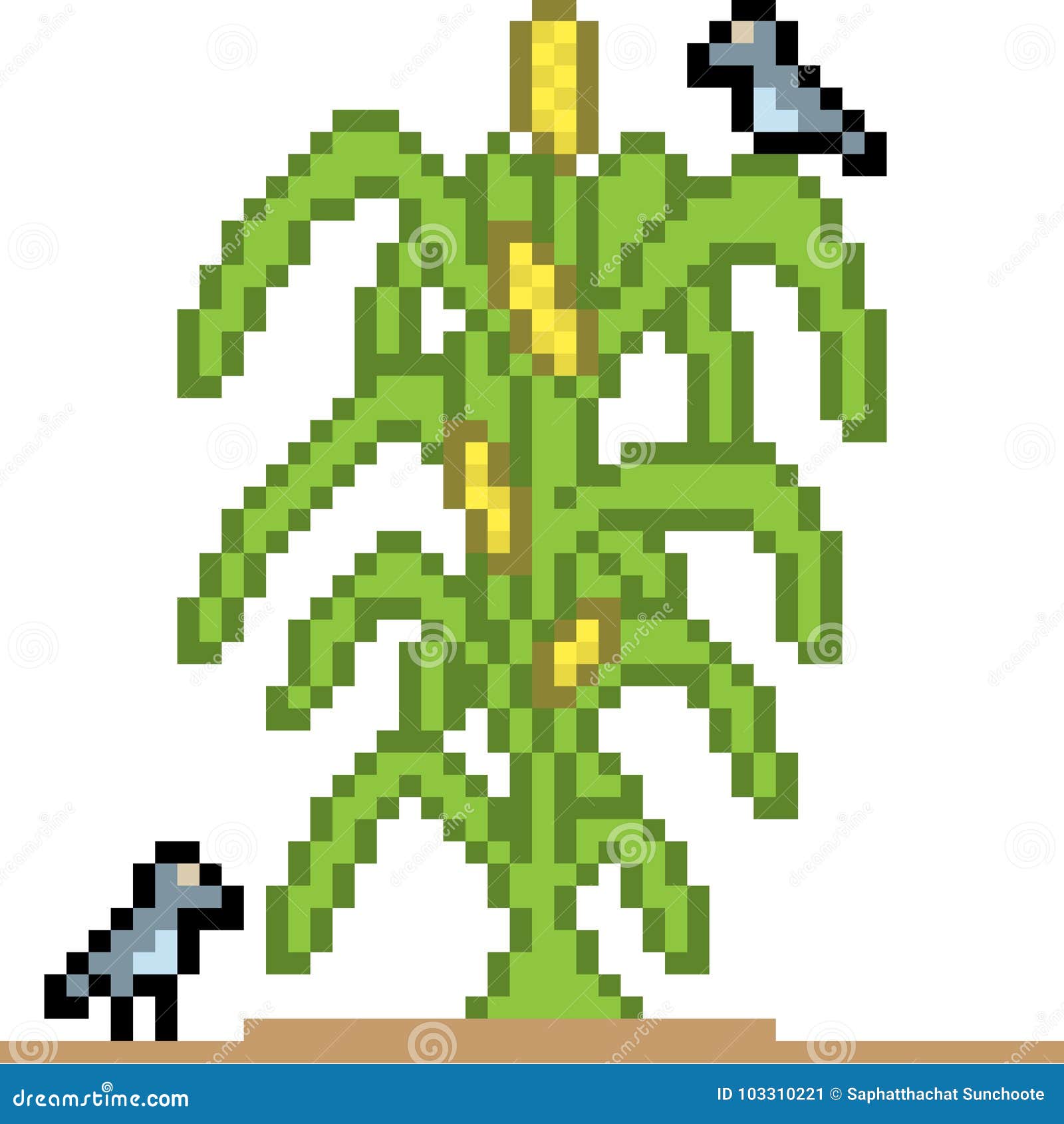 Vector pixel art corn tree stock vector. Illustration of pixel - 103310221