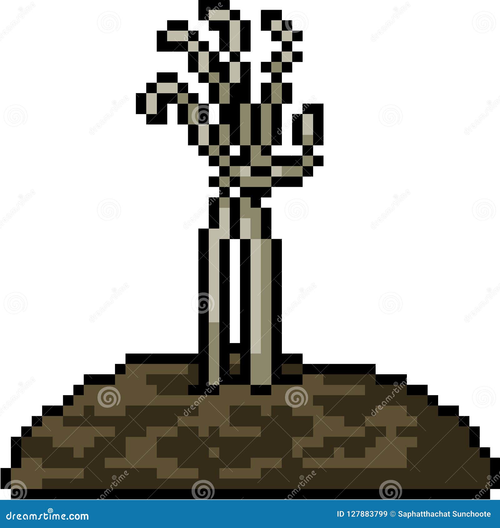 Vector Pixel Art Corpse Hand | CartoonDealer.com #127883799
