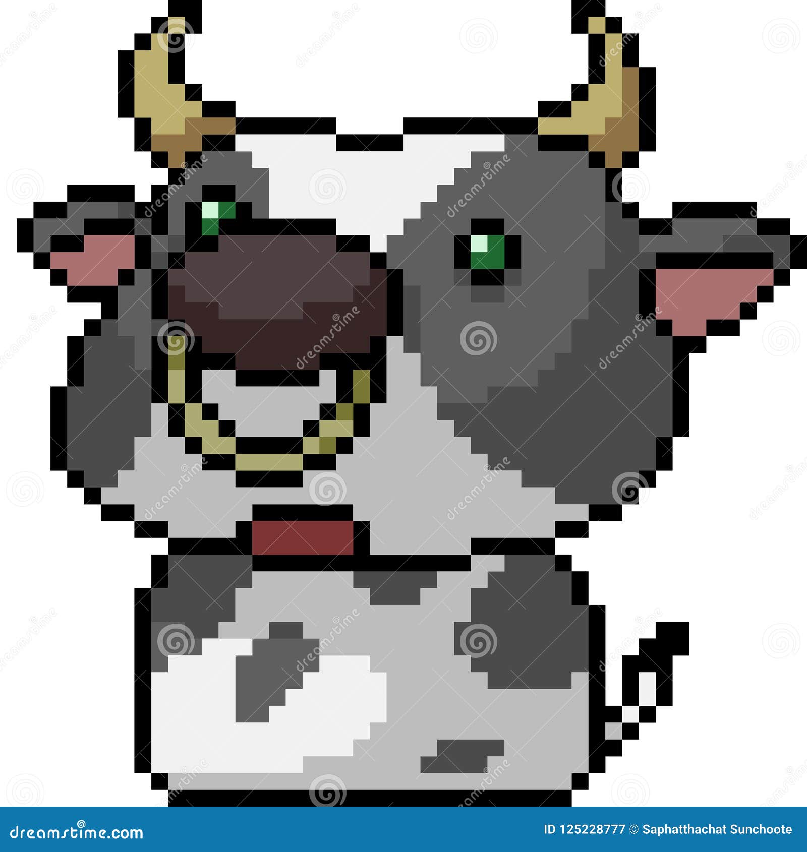 Minecraft Cow Face Pixel Art