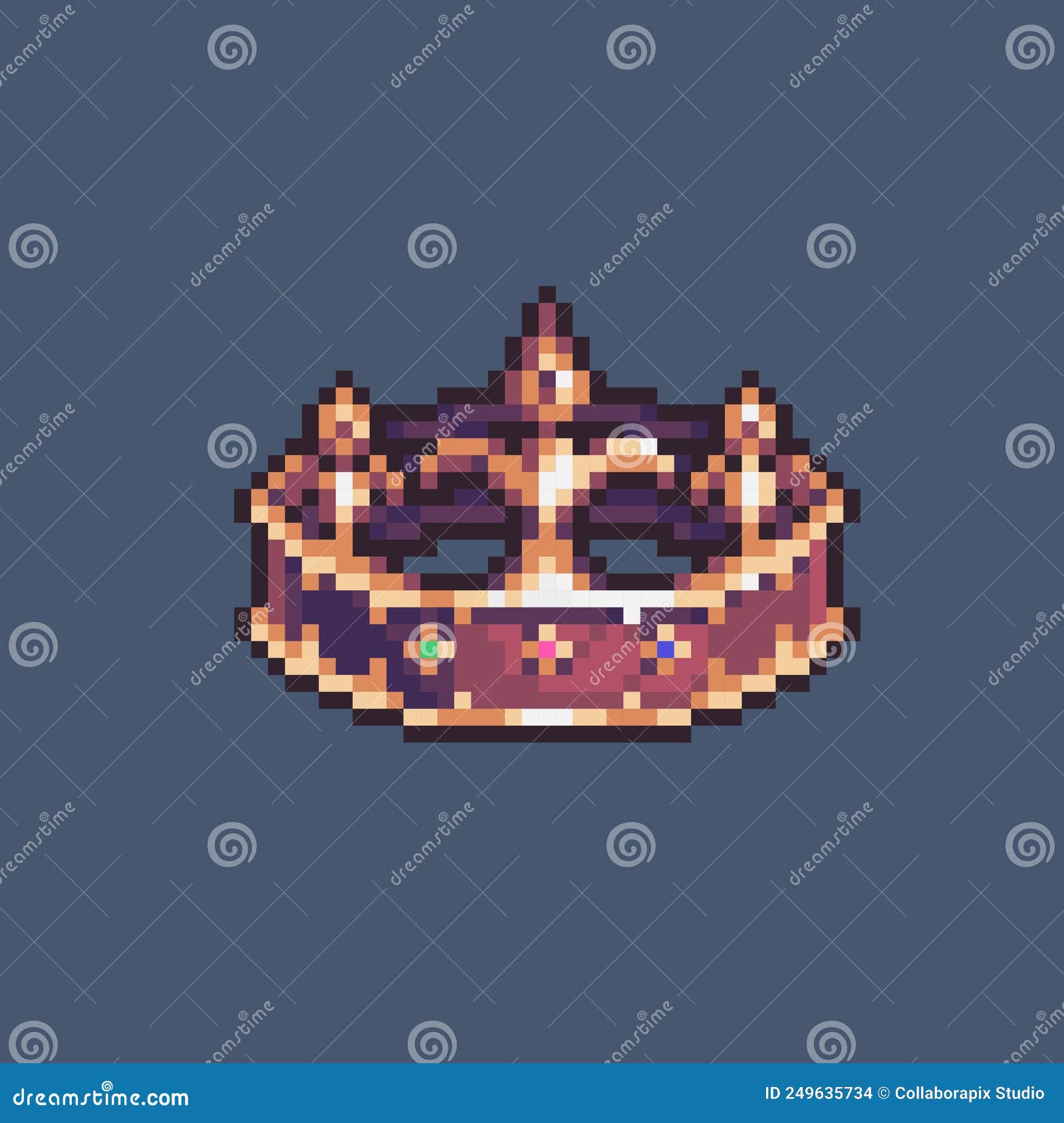 Vector Pixel Art Crown Illustration Icon Stock Vector - Illustration of ...