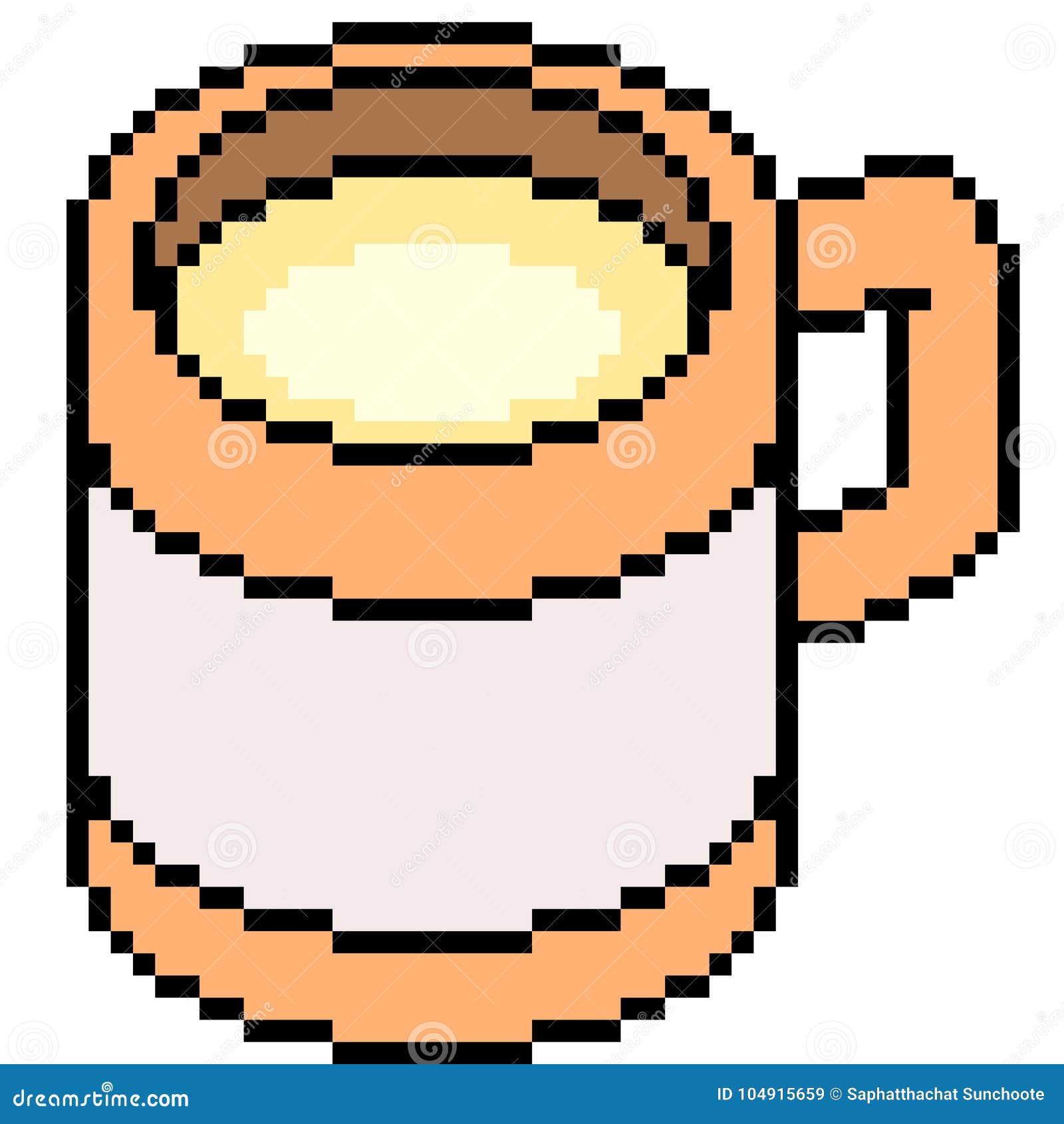 Vector pixel art cup drink stock vector. Illustration of food - 104915659