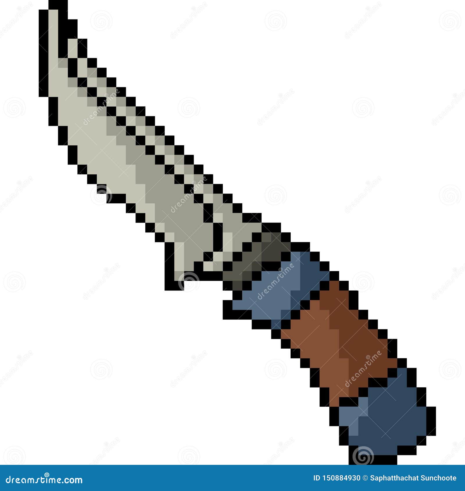 Vector pixel art dagger stock vector. Illustration of weapon - 150884930