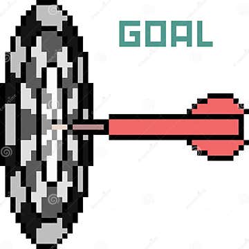 Vector Pixel Art Darts Target Stock Vector - Illustration of goal ...