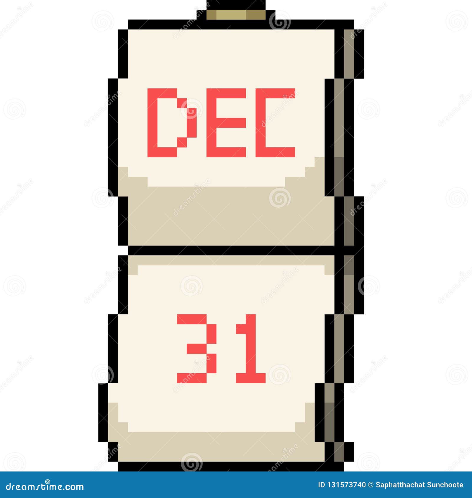 Vector Pixel Art December 31 Stock Vector - Illustration of vector ...