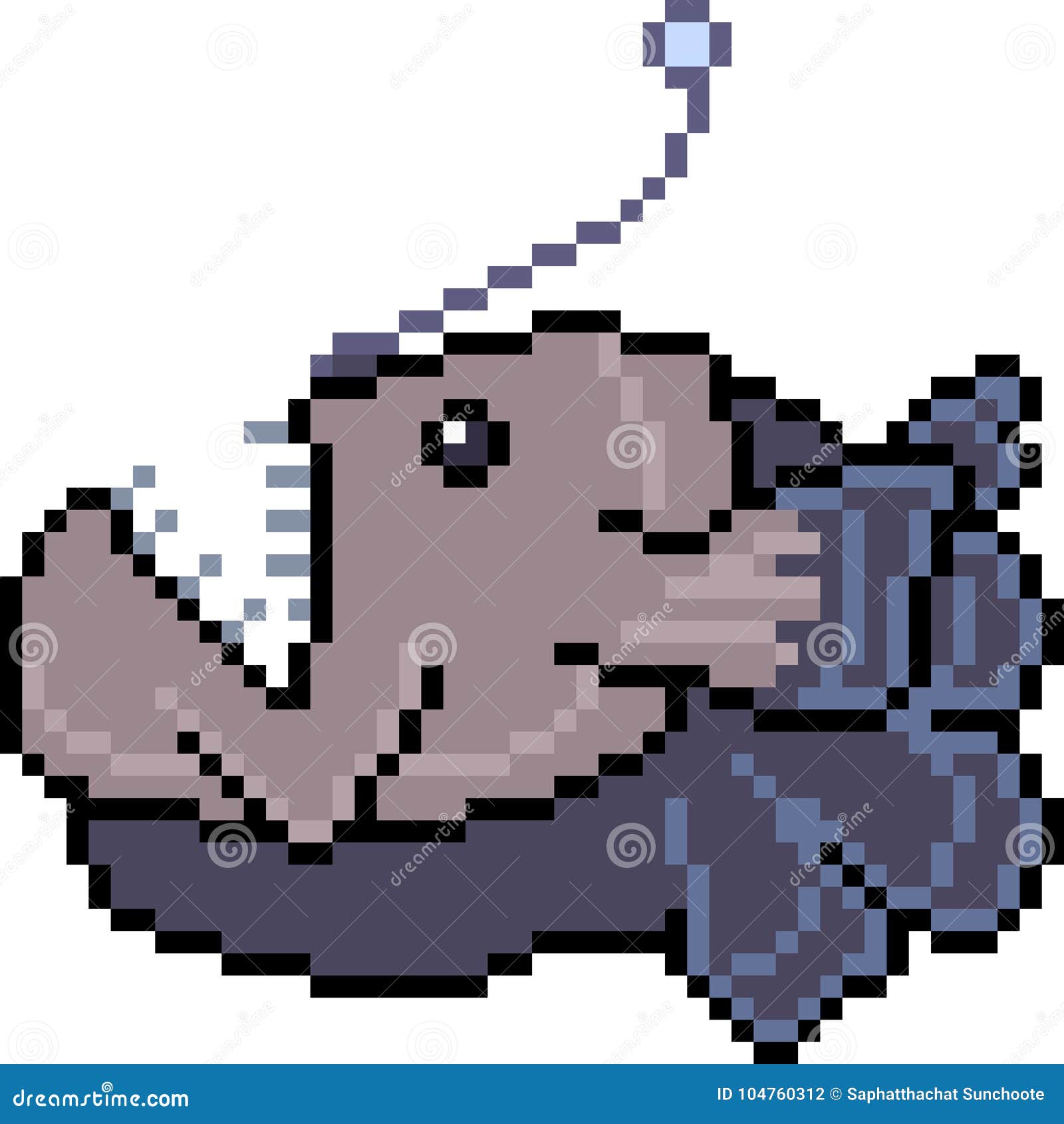 Vector Pixel Art Deep Sea Fish Stock Vector - Illustration of fang ...
