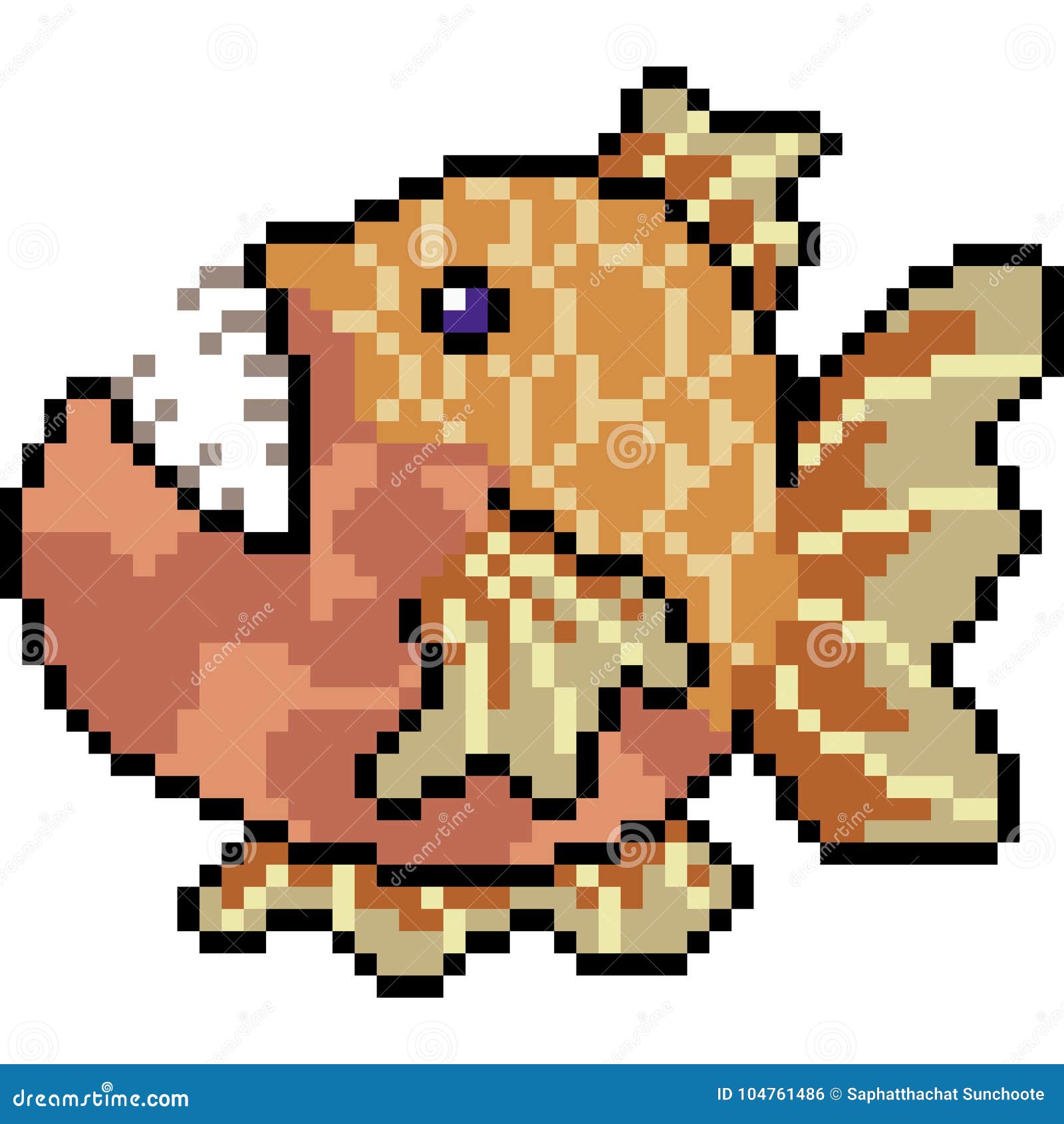 Piranha Pixel Art Pattern Seamless. Freshwater Fish Pixelated ...