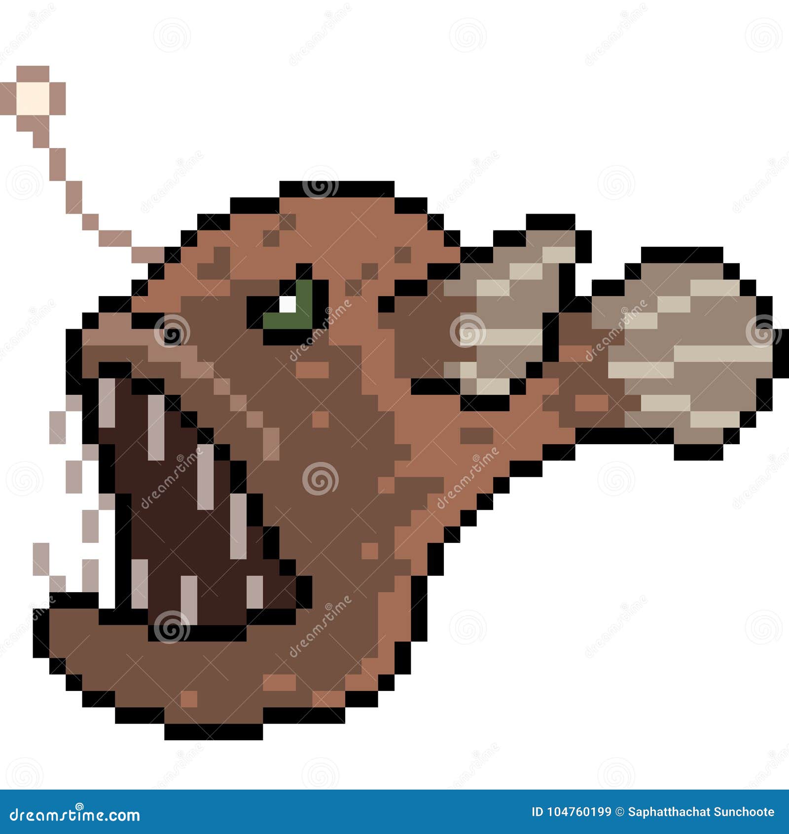 Vector Pixel Art Deep Sea Fish Stock Vector - Illustration of bait ...